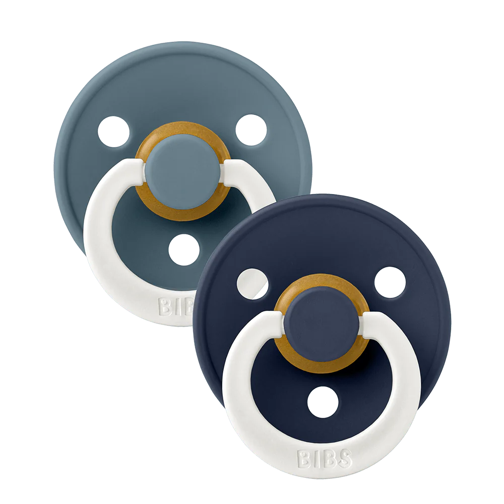 Bibs Colour GLOW Latex Pacifiers - Petrol/Deep Space (2 Pack) – Millie ...