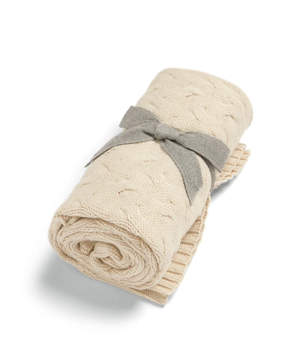 Mamas & Papas Cable Knit Blanket - Cream - Welcome to the World Duckli ...