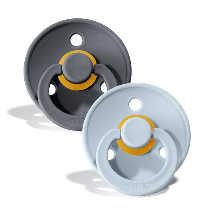 Bibs Colour Latex Pacifiers - Iron/Baby Blue (2 Pack) – Millie & Ralph