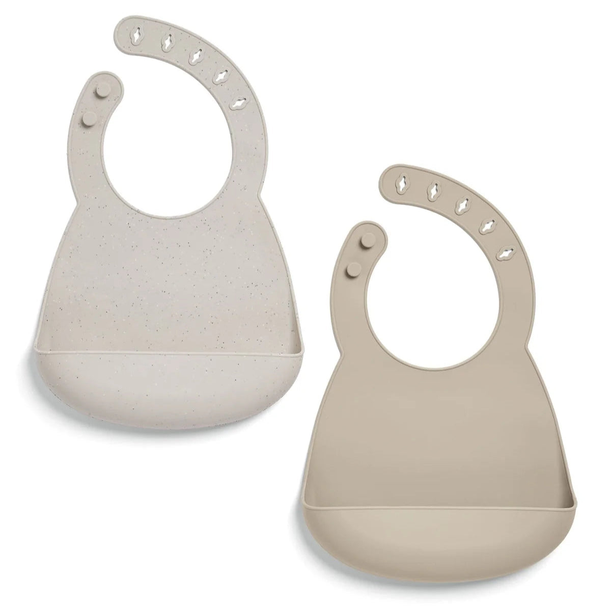 Mamas & Papas Silicone Bibs (2 Pack) – Neutral Speckle – Millie & Ralph