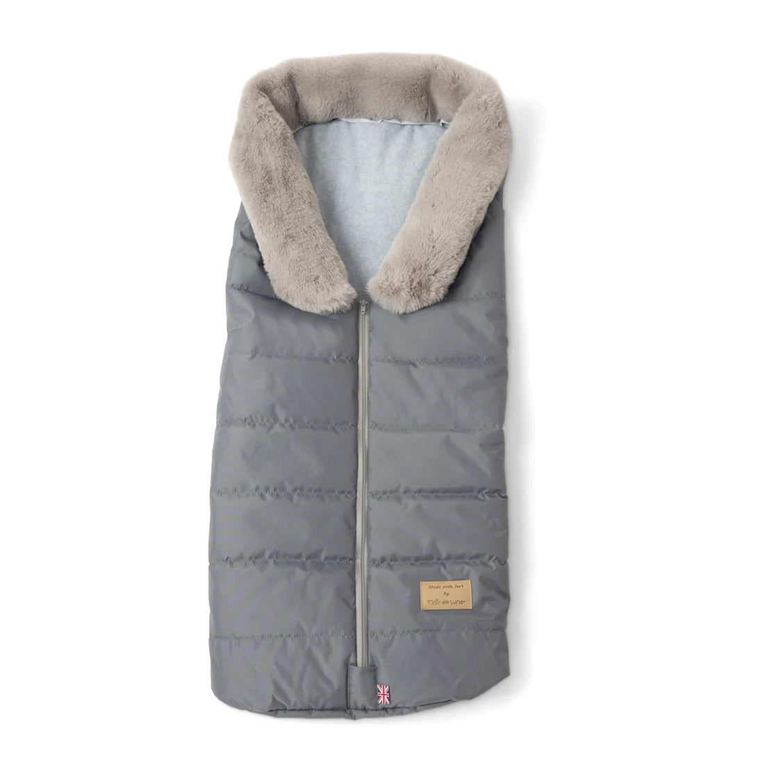 Clair De Lune Grey Cocoon Pushchair Footmuff with Faux Fur – Millie & Ralph