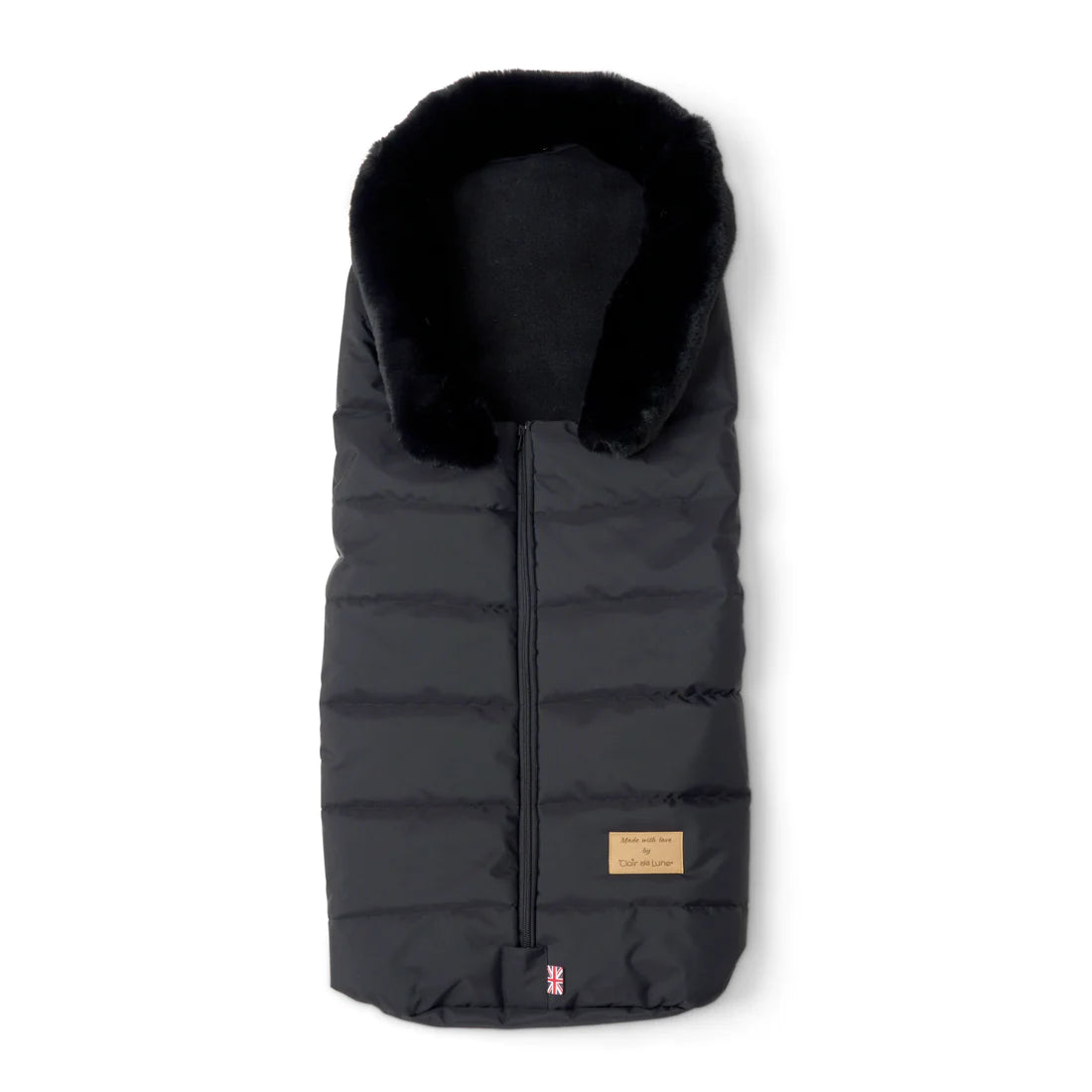 Clair De Lune Black Cocoon Pushchair Footmuff with Faux Fur – Millie ...